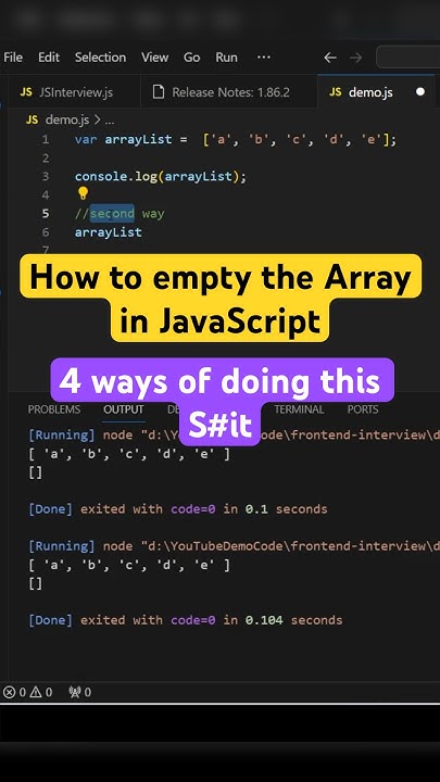 How To Empty An Array In Javascript 4 Ways To Do It Shorts Coding Javascript Array Youtube