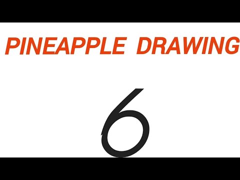 How to draw Pineapple 🍍 from number 6/Easy Pineapple Drawing for ...
