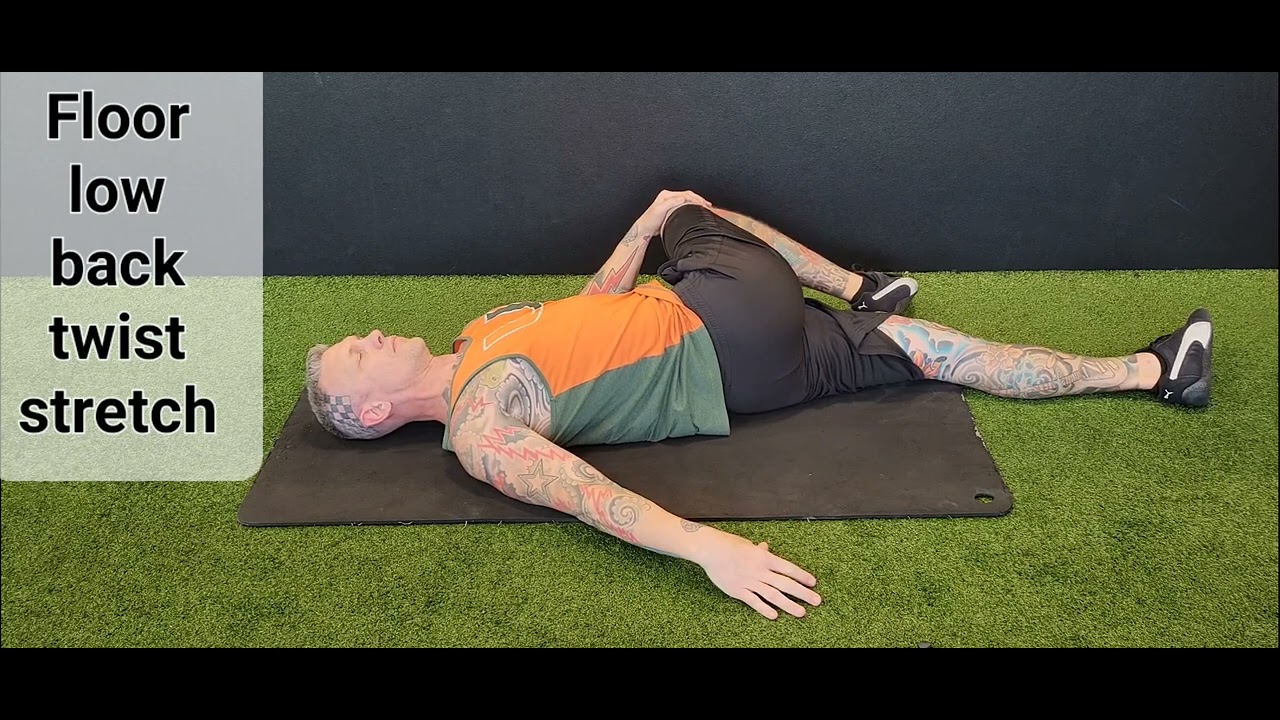 Floor low back twist stretch - YouTube