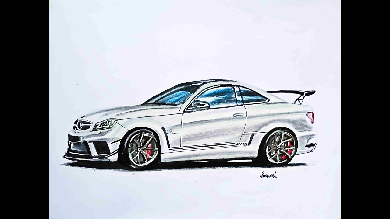 Mercedes Benz AMG C63 drawing : ART2011 - YouTube