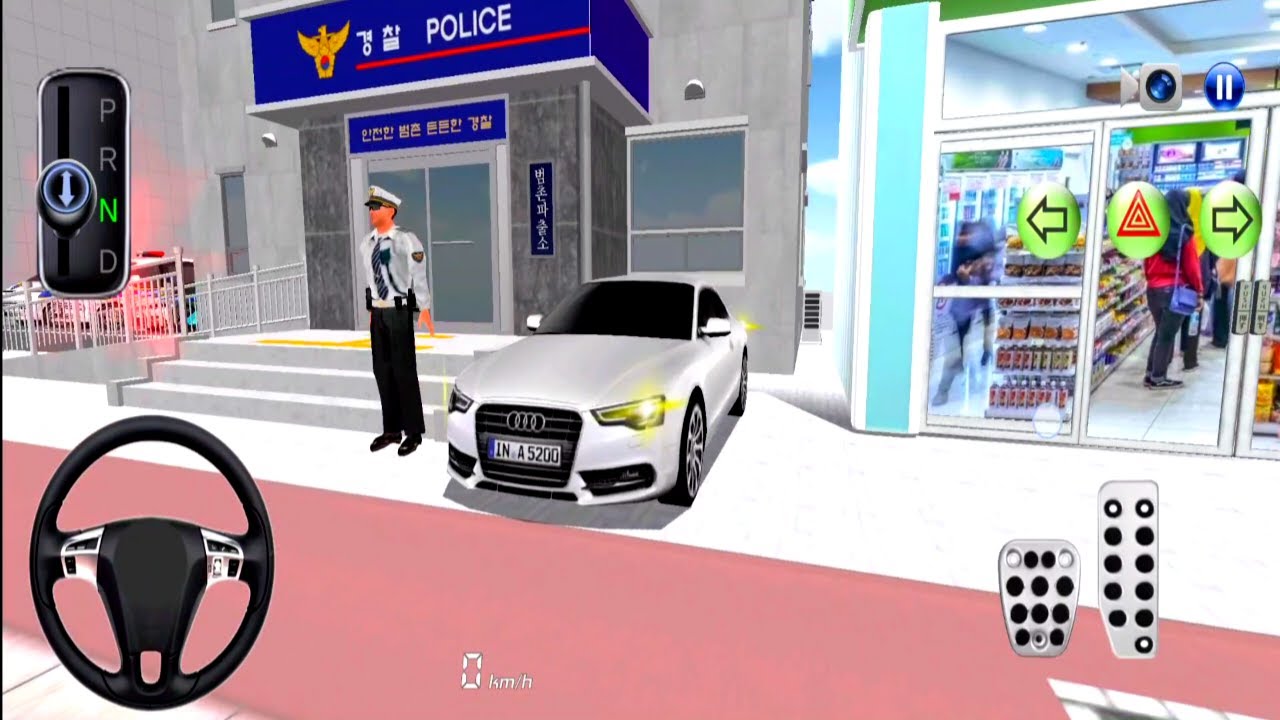 Police Officer New Car Audi A5 Sedan in Police Station - 3D Driving ...