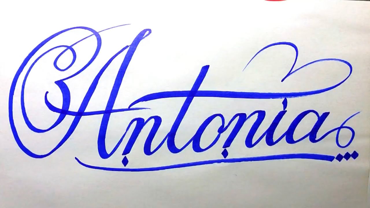 Antonia Name Signature Calligraphy Status | How to Cursive write with ...
