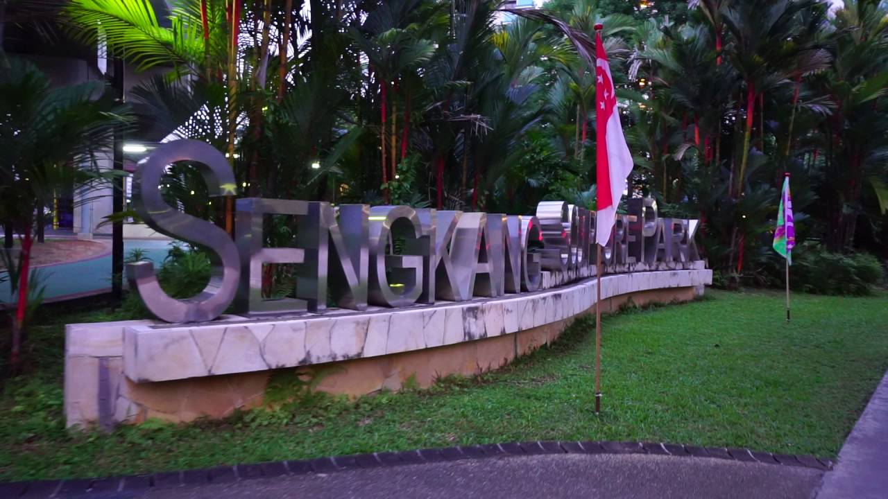 Singapore, biking from Cheng Lim LRT station to Compassvale LRT station ...