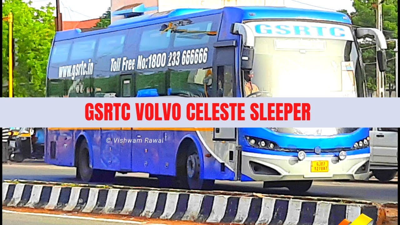 GSRTC Volvo Celeste Sleeper | Volvo B8R - YouTube
