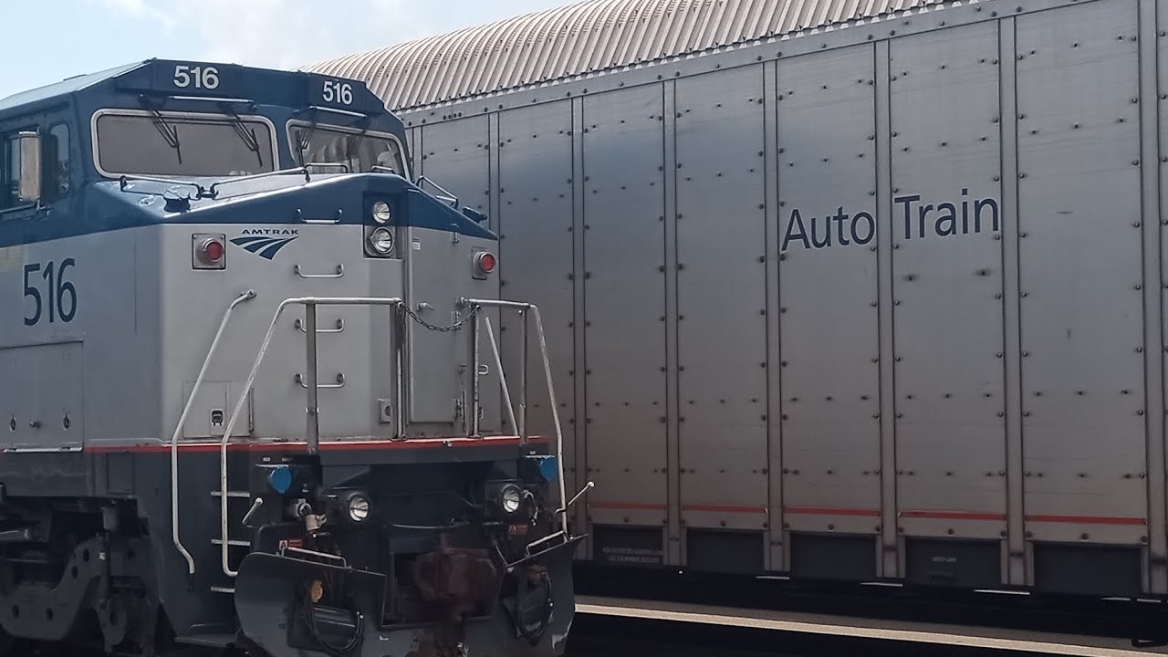 Amtrak 516 switches some Auto Train auto racks - YouTube