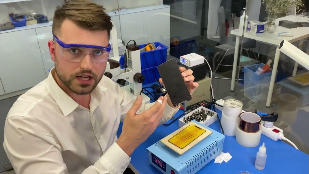 Станисла меняет стекло прямо на дисплее Iphone Youtube