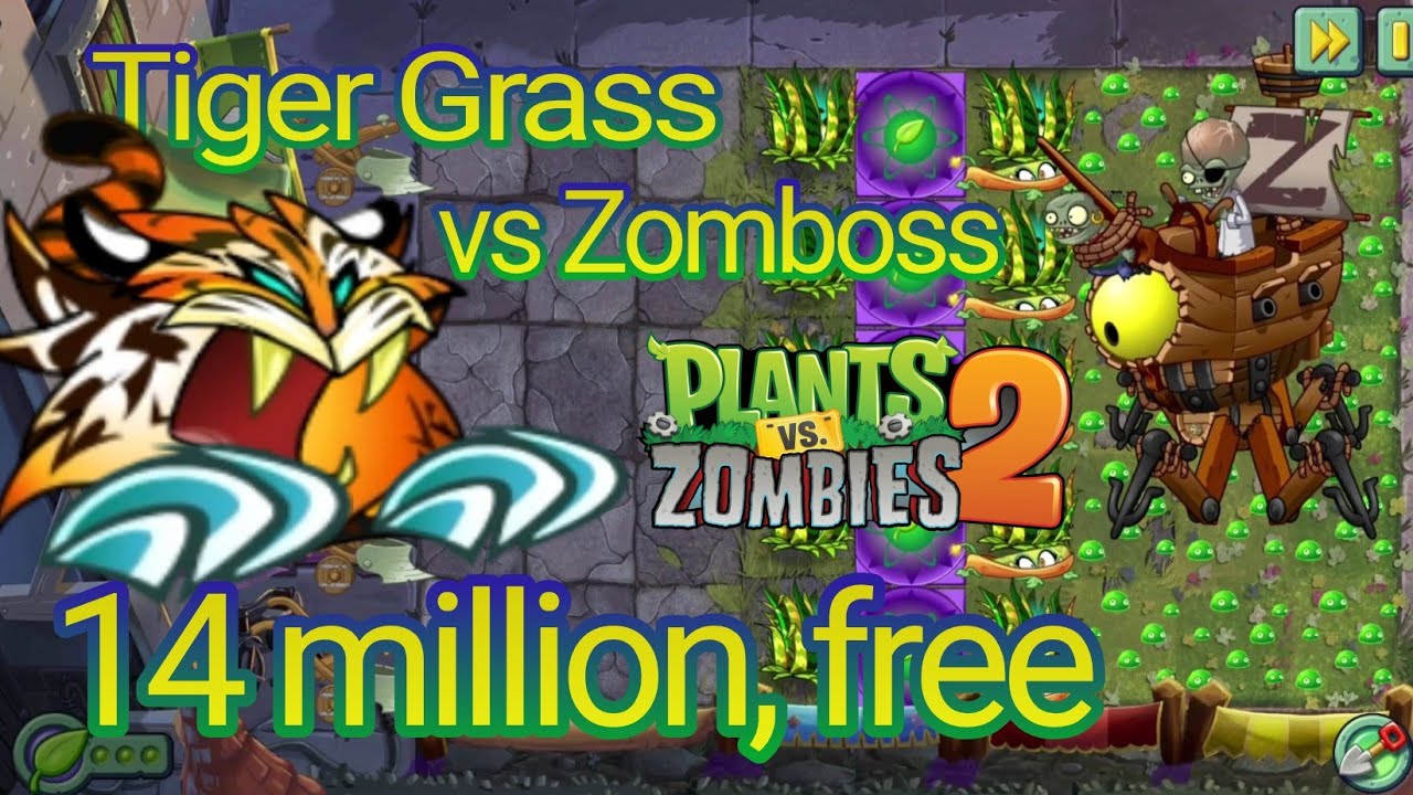 Plants vs. Zombies 2 Arena Week 207, Tiger Grass vs Zomboss Gameplay ...