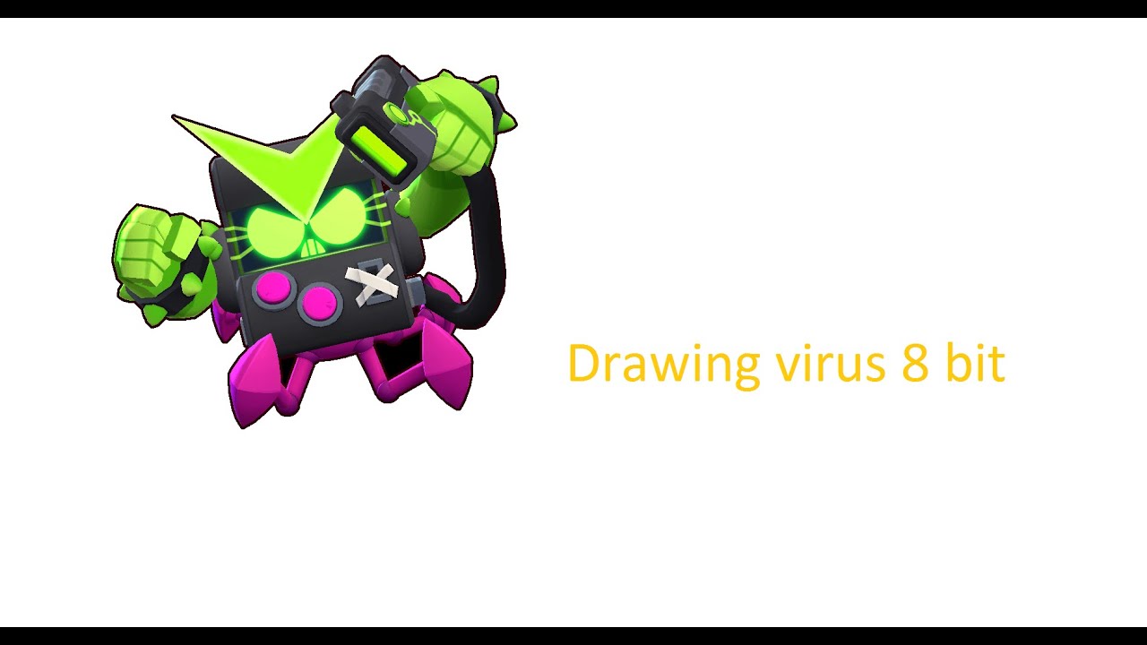 Drawing virus 8 bit #brawlart - YouTube