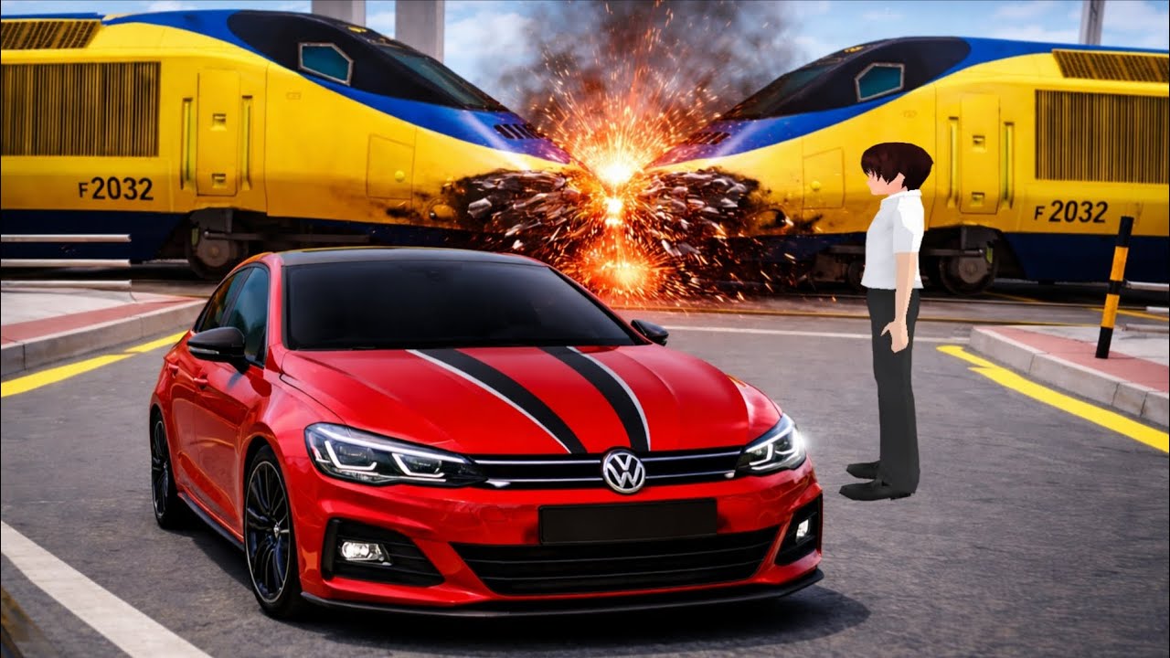 INSANE Train Crash at Railway Crossing 🚆🔥 | 3D Driving Class Gameplay | GaMiNg WiTh CaR - YouTube