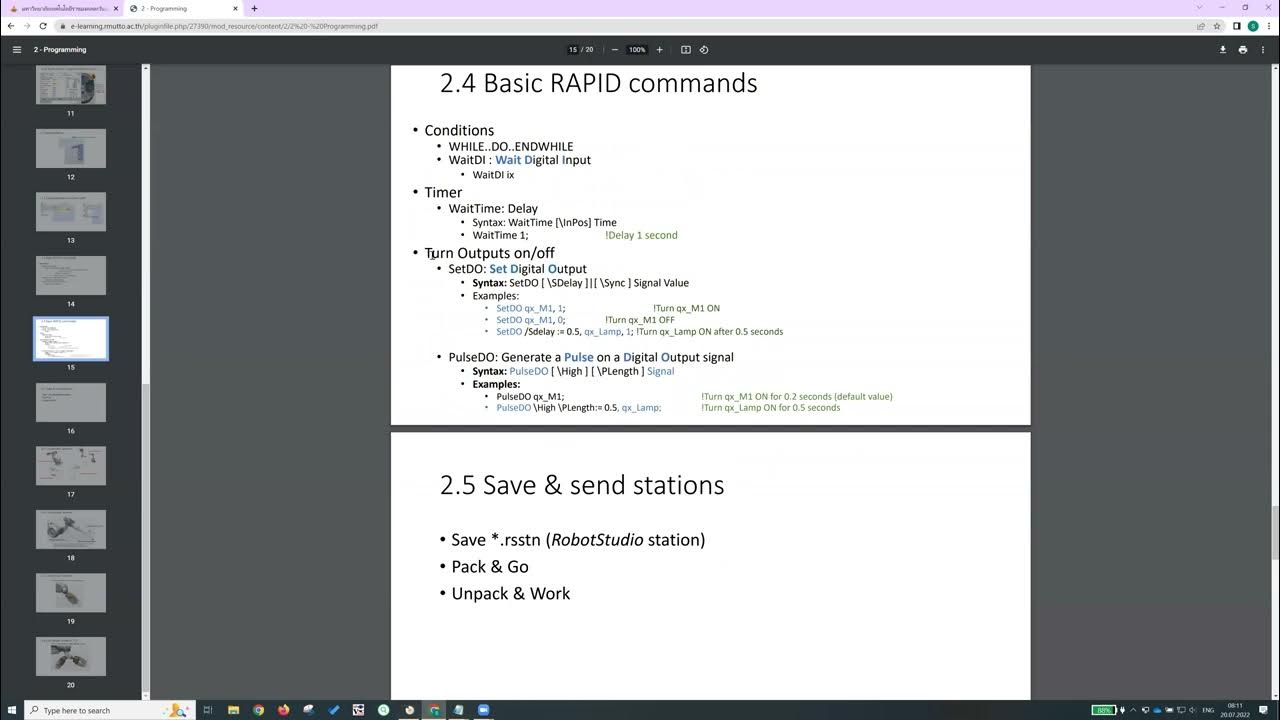 How to control robot outputs with RAPID code [THAI] - YouTube