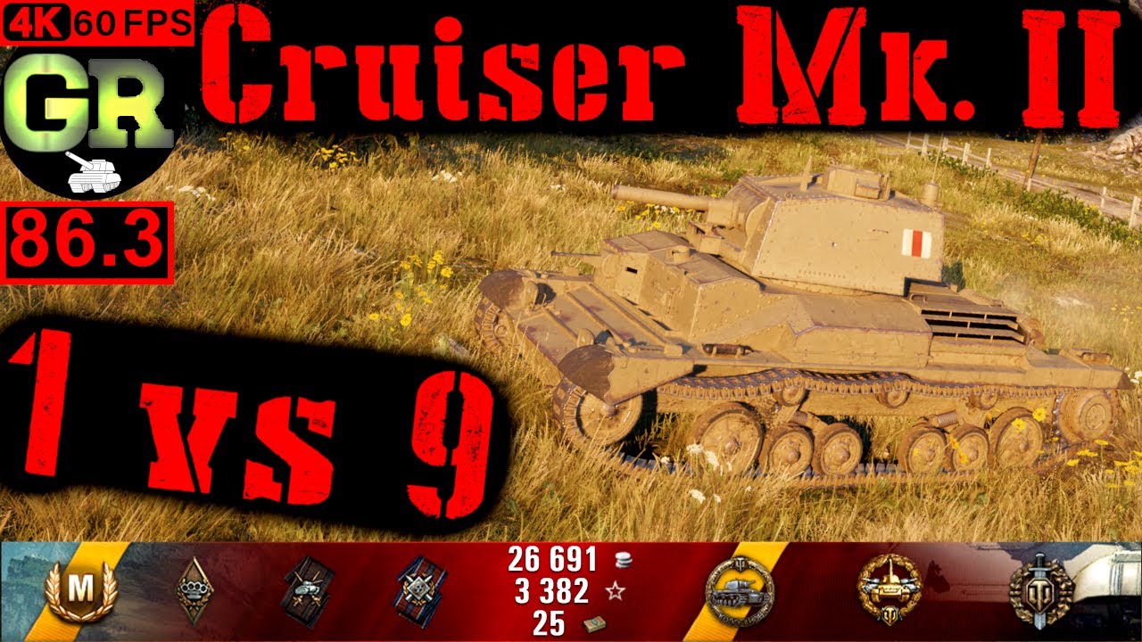 86_World of Tanks Cruiser Mk. II WoT Replay - 9 Kills 1.2K DMG(Patch 1. ...