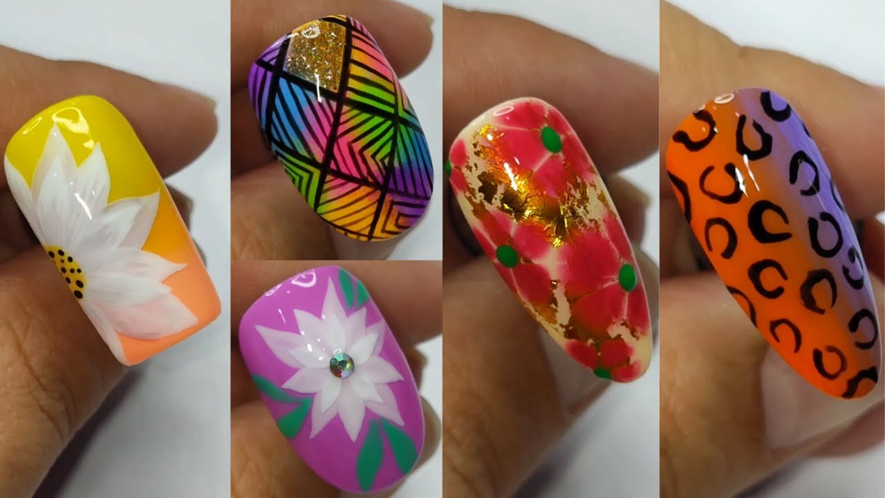 #121 easy nail art for short nails | nail art at home | normal nail art ...