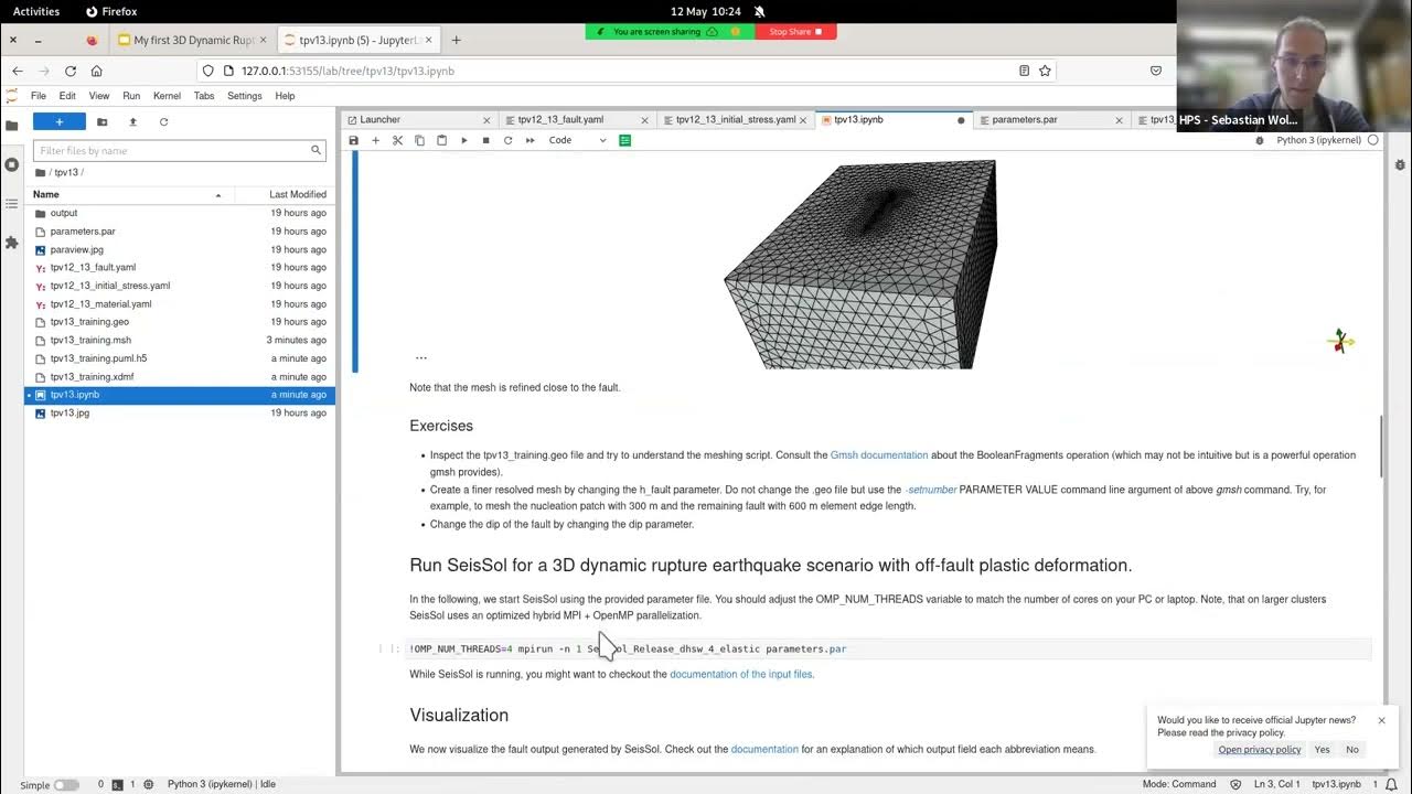 HPS CyberTraining SeisSol -part 2- My first 3D Dynamic Rupture Simulations & TPV13 by Sebastian ...