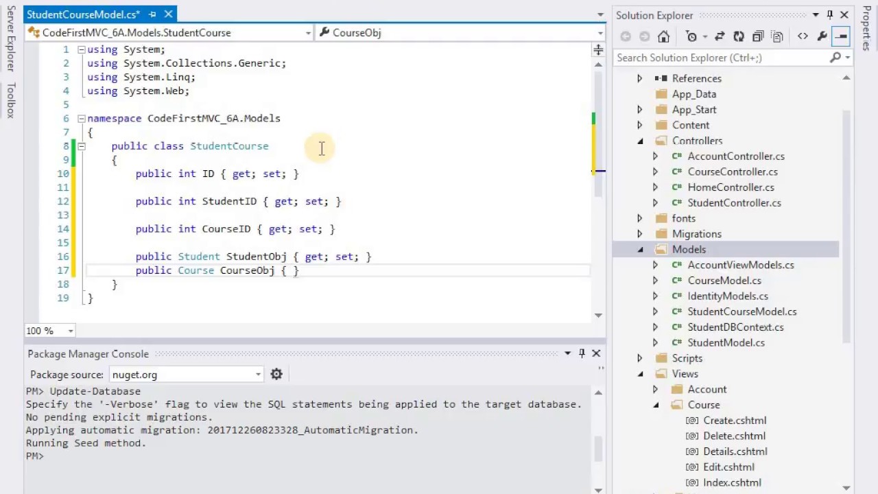 Asp Mvc 5 Code First Entity Framework 6 Part 2 Youtube