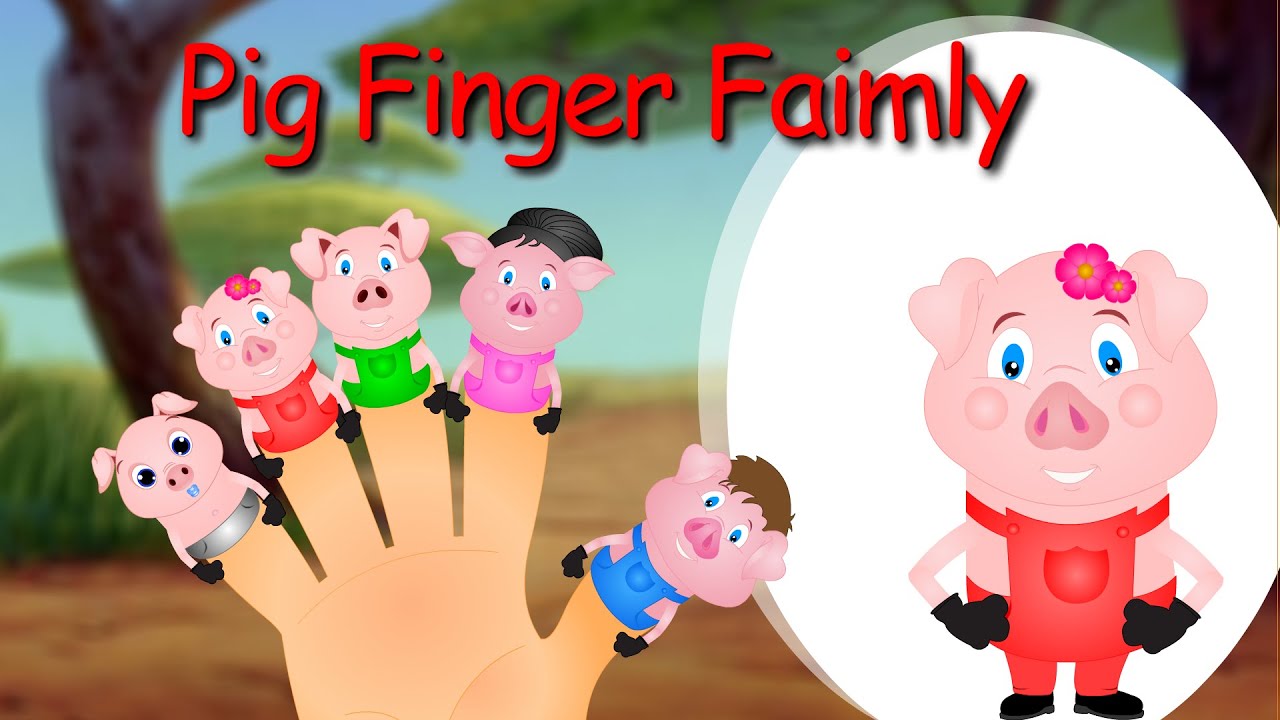 Pig Finger Family Nursery Rhymes | Pig Cartoon Finger Family Rhyme for ...
