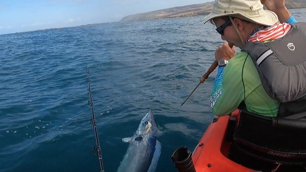 BIG Unexpected Ono (Wahoo) | Hawaii Kayak Fishing - YouTube