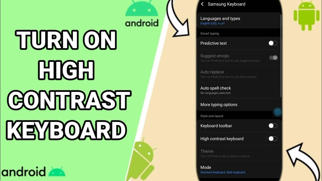 How To Turn On High Contrast Keyboard On Your Android Phone - YouTube