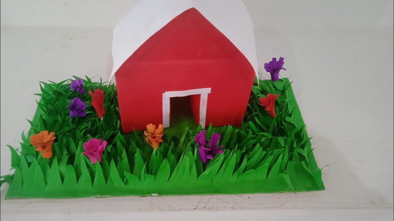 Small paper house with garden - YouTube