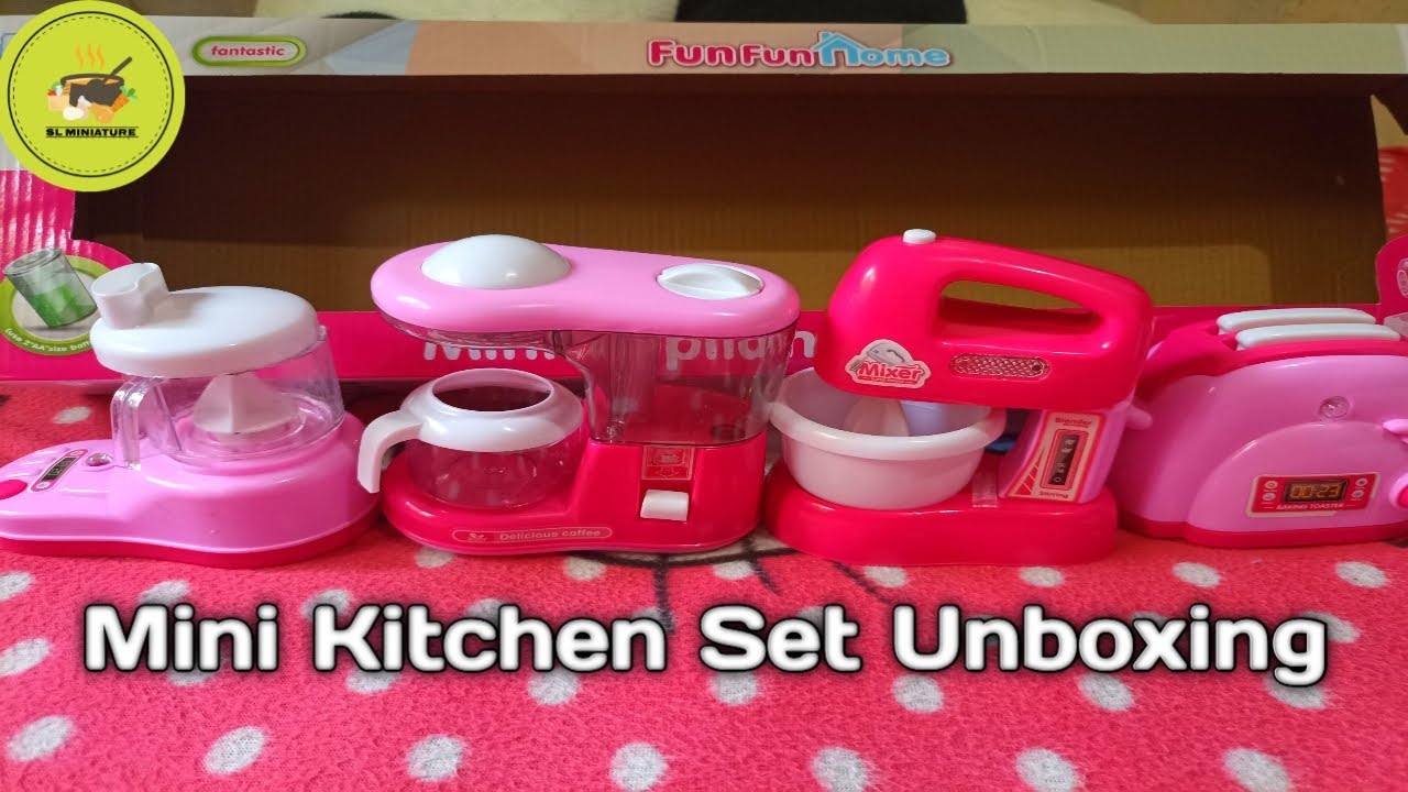 Unboxing Miniature Pink Kitchen Set😍|Mini Utensils| Mini Kitchen Set ...