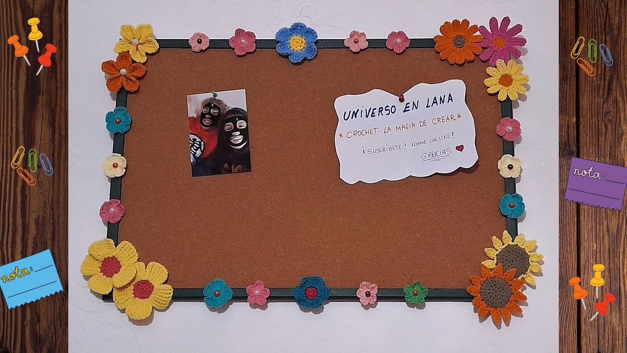 IDEA PARA DECORAR UN TABLERO DE CORCHO DE PARED. - YouTube