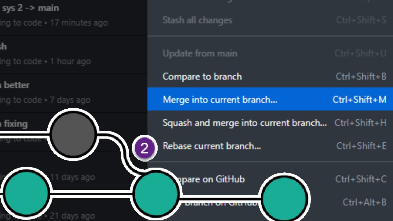 How to MERGE branches in github - YouTube