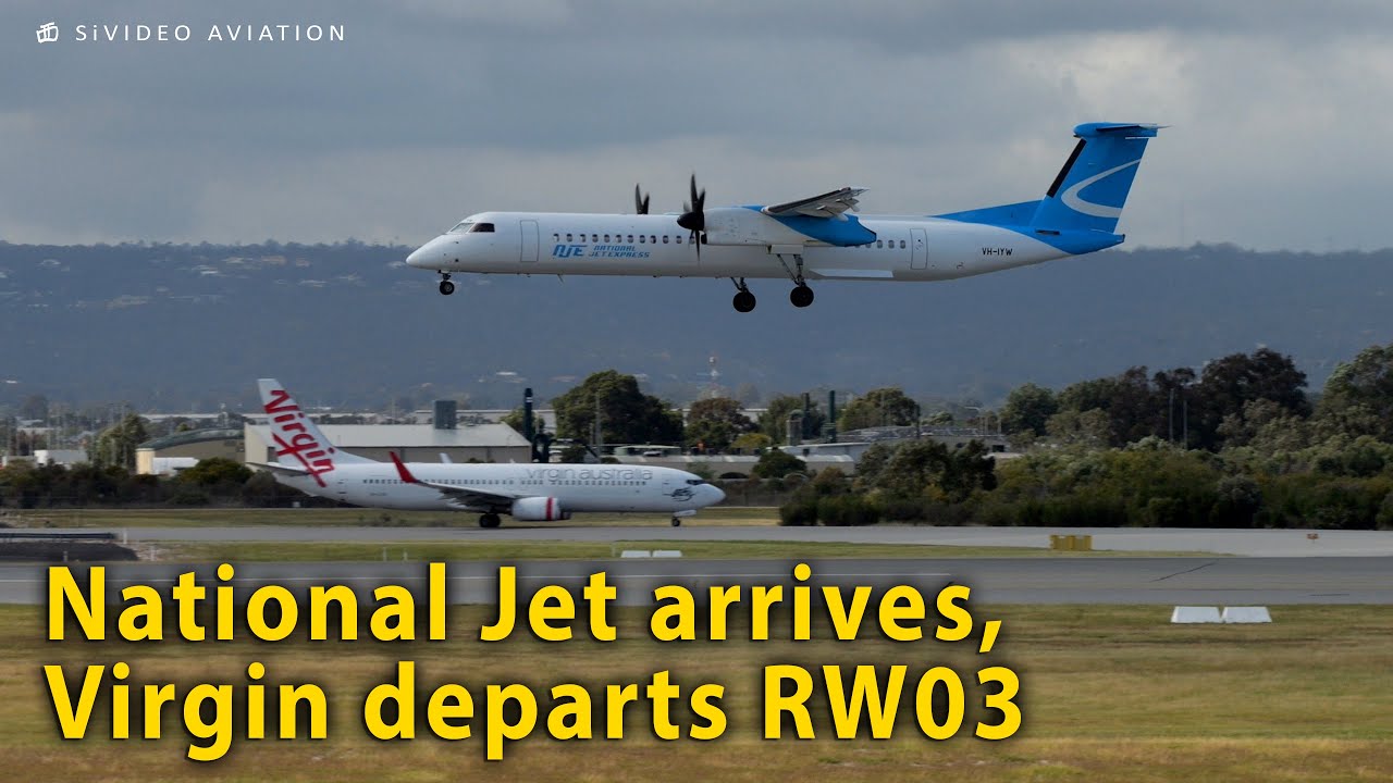 National Jet Express (VH-IYW) arrives and Virgin Australia (VH-IJW ...