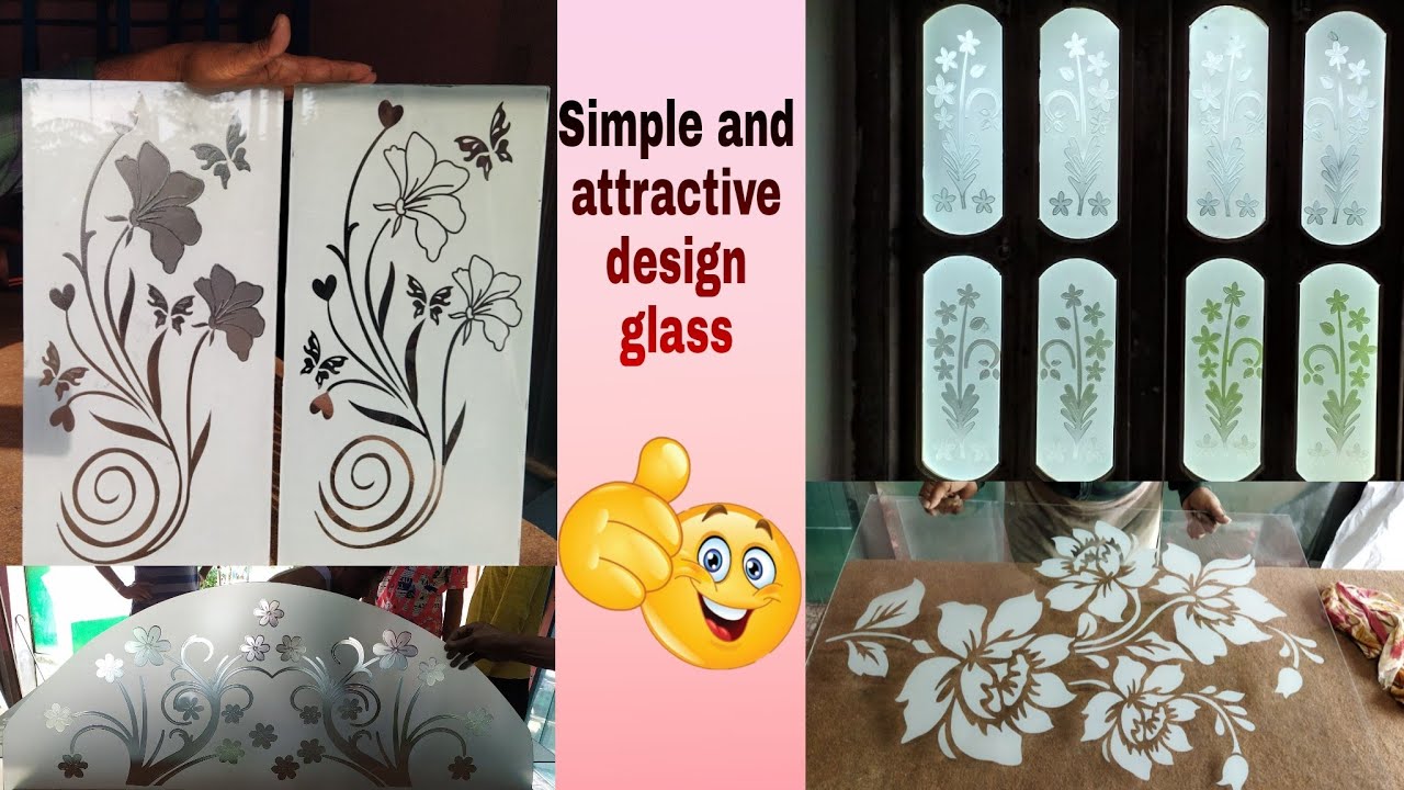 Simple and attractive etching glass design images || - YouTube