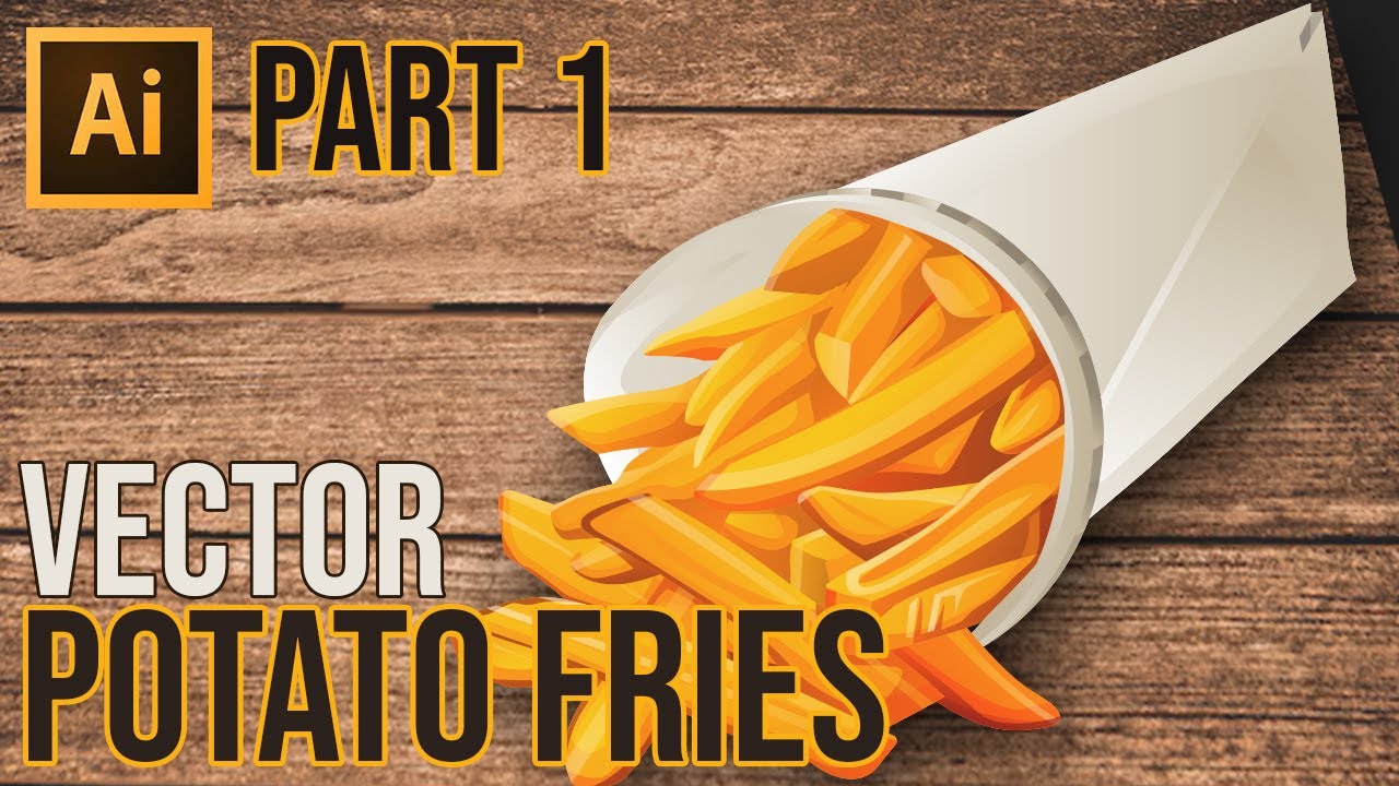 Adobe Illustrator Tutorial | How to Draw Potato Fries Vector Part 1 ...