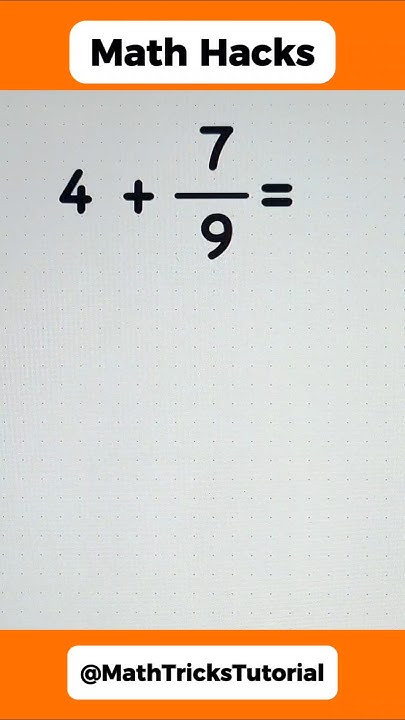 Adding Fractions with Whole Numbers Tricks #MathTricksTutorial #maths #tutorial #mathematics # ...
