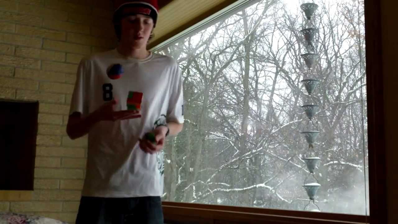 Rubik's Cube Juggling Solve - YouTube