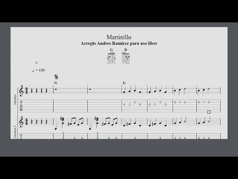 Martinillo (partitura tablatura) arreglo 3 guitarras - YouTube