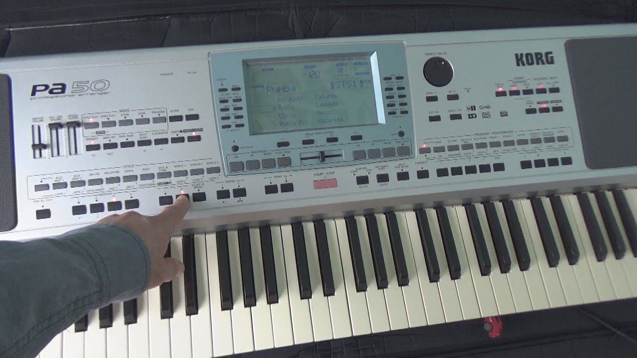 Korg PA 50 synth performing Rumba Music Style - YouTube