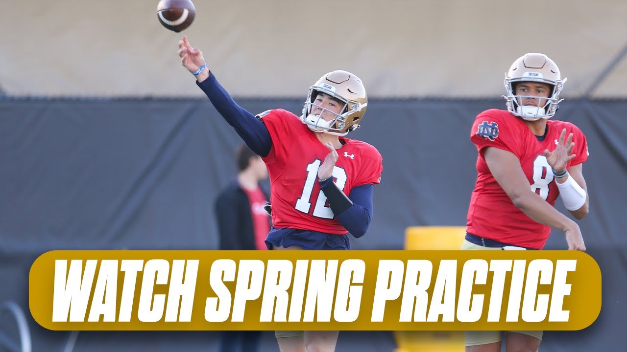 Watch Notre Dame spring football practice: Tyler Buchner making his ...