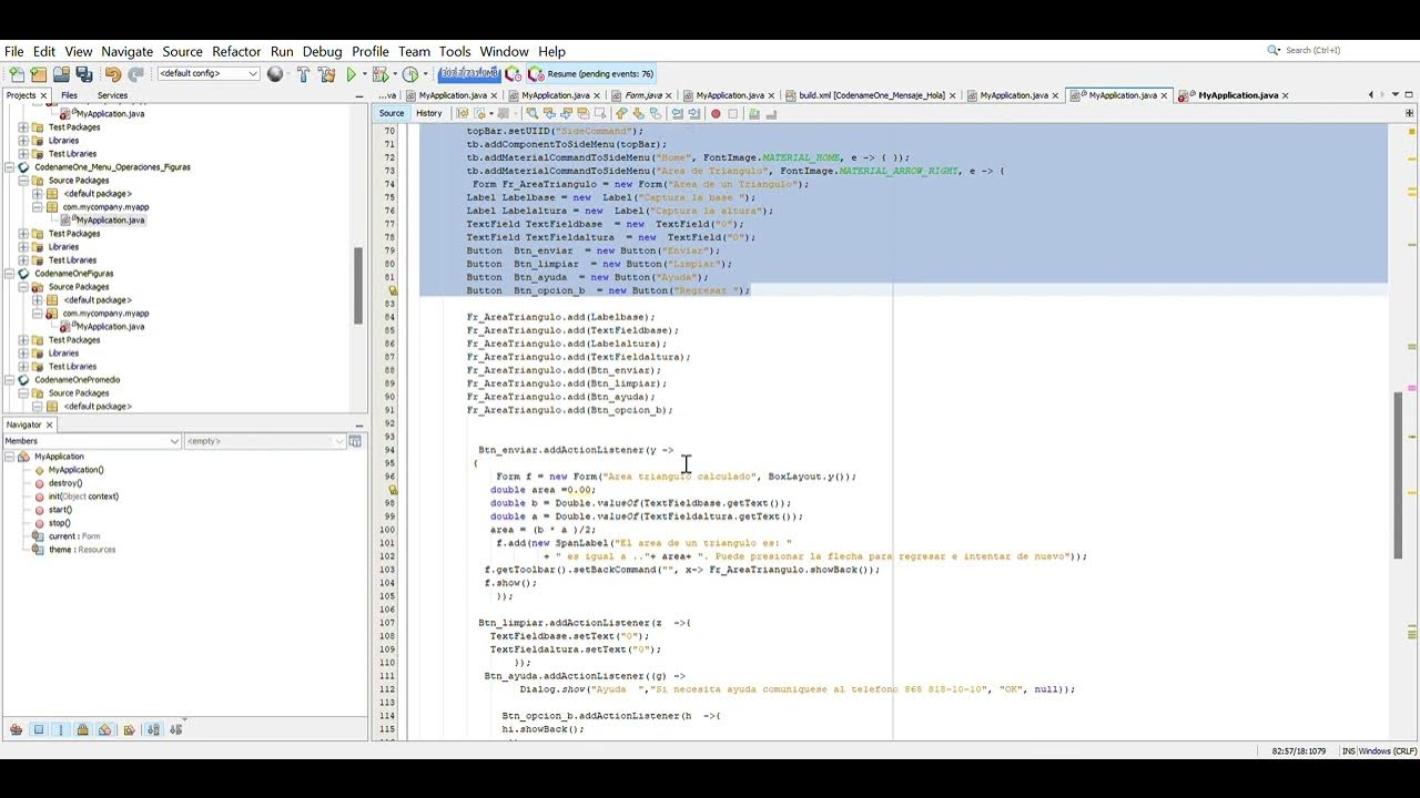 Codename one Menu Figuras (TAP) - YouTube