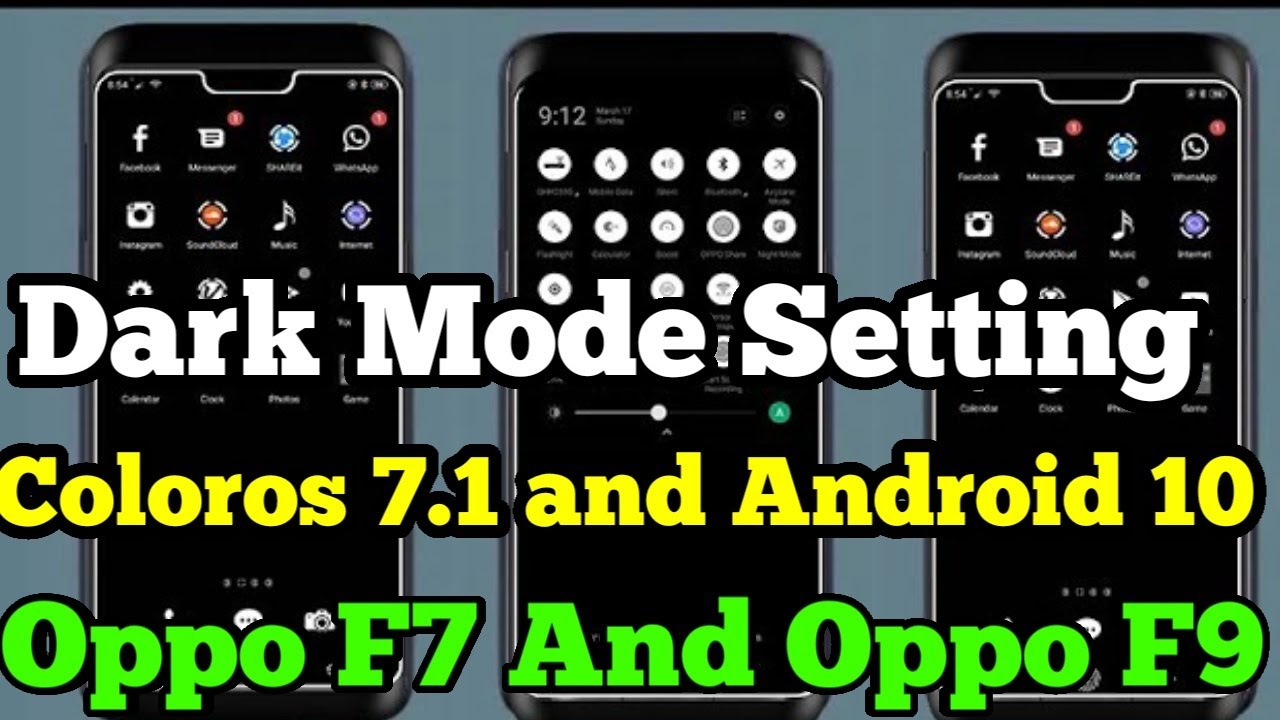 Dark Mode Setting In Oppo F7 And Oppo F9 | Coloros 7.1 And Android 10 ...