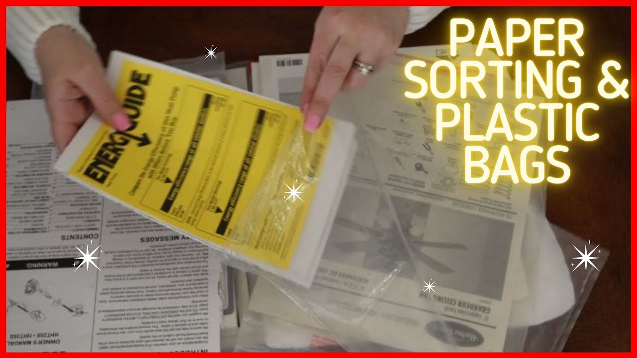ASMR Paper Document Sorting (No Talking) with Plastic Bags - YouTube