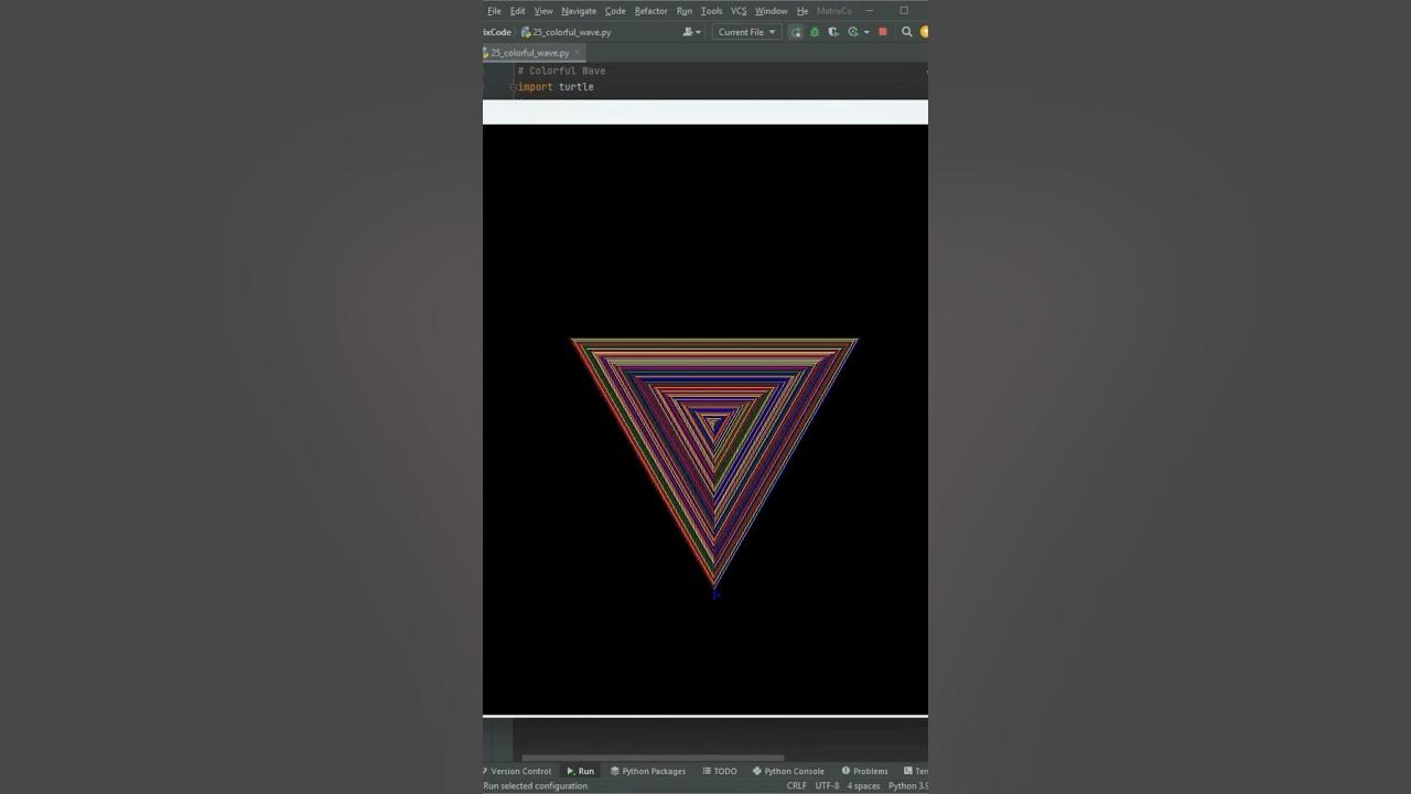Python Turtle Fun #25 | Creating a Colorful Triangle Wave Using Python Turtle! 🐢 #matrixcode ...