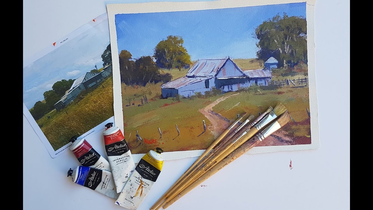 Learn To Paint TV E28 "Old Shearing Shed" Acrylic Painting Landscape ...