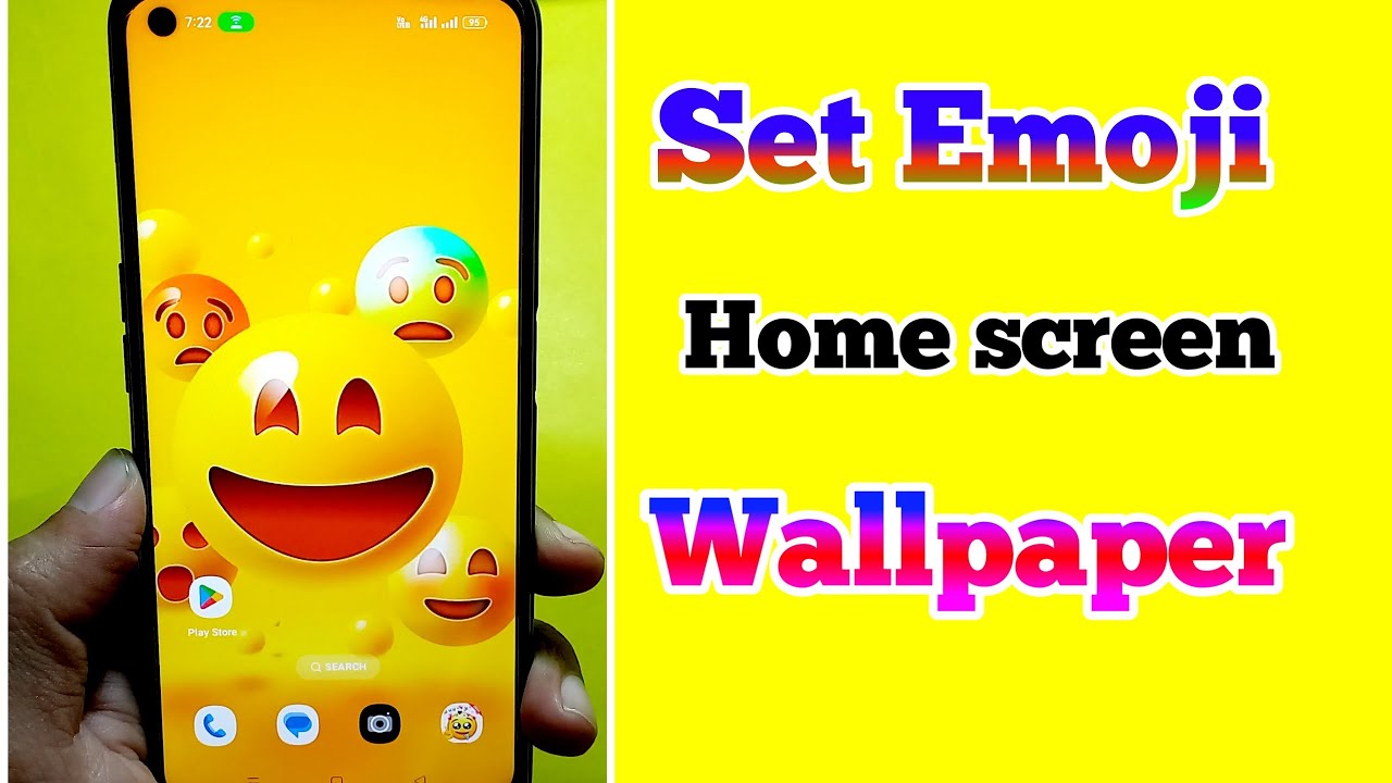 How to set Emoji on Home Screen Wallpaper - YouTube