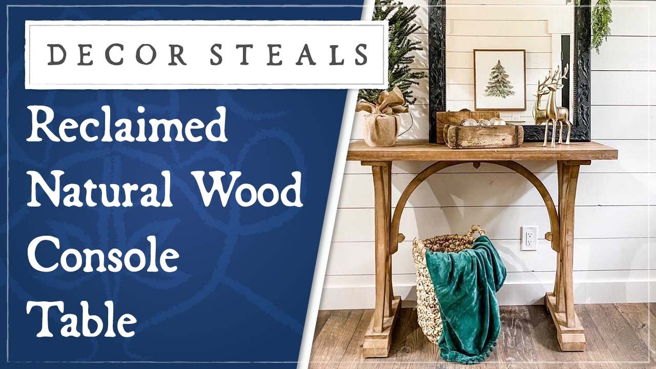 Decor Steals' 44 Inch Reclaimed Natural Wood Console Table - YouTube