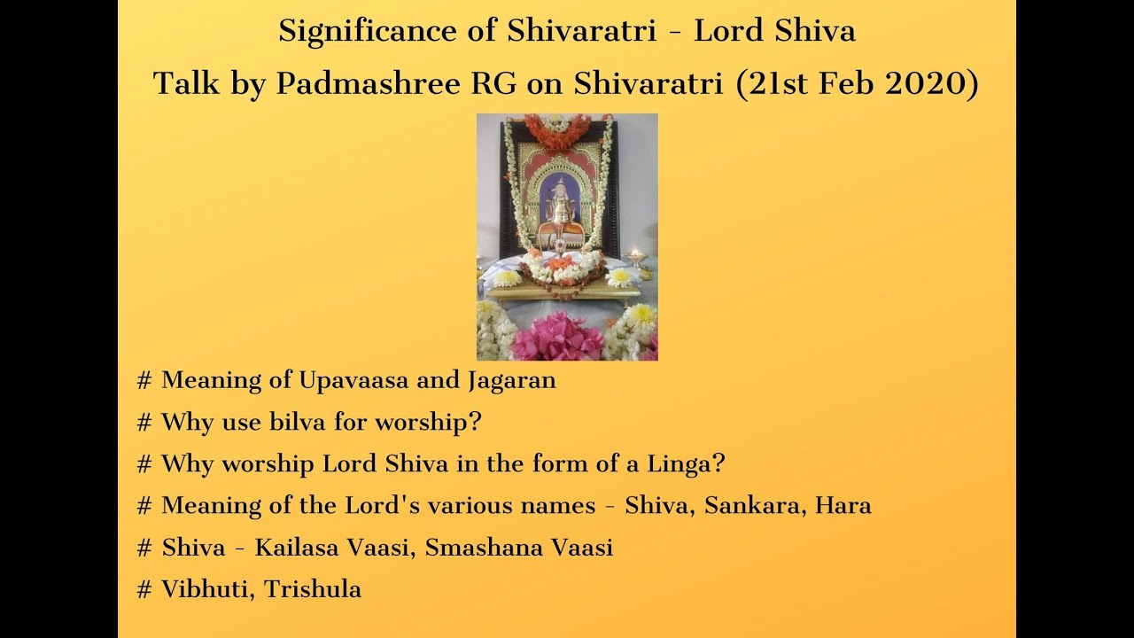 Significance of Shivaratri - Lord Shiva - YouTube