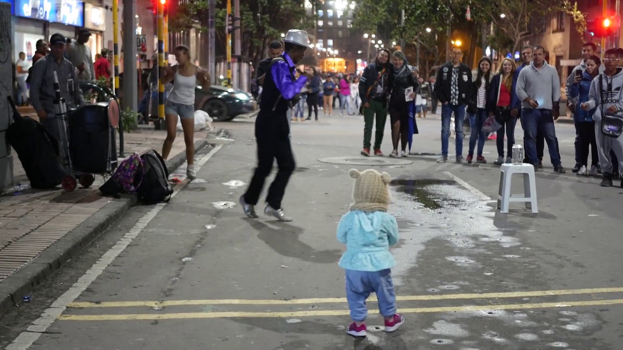 Baby Dances with Quick Footed Bogota Street Performer | 4K | Bogota ...