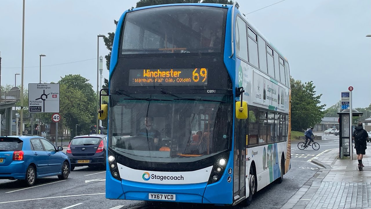 Stagecoach Winchester 10891 YX67 VCD On Route 69 To Fareham - YouTube