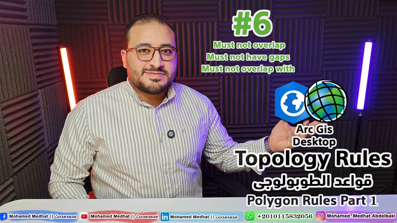 24 - قواعد الطوبولوجى للظواهر المساحية الجزء 1 || ArcGIS || Topology ...