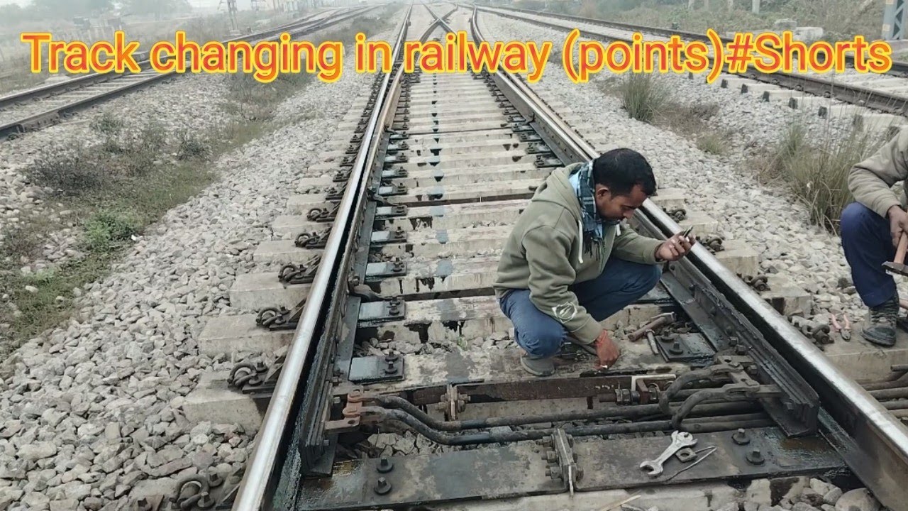 Track changing in railway(point)#Shorts, point and crossing, Track ...