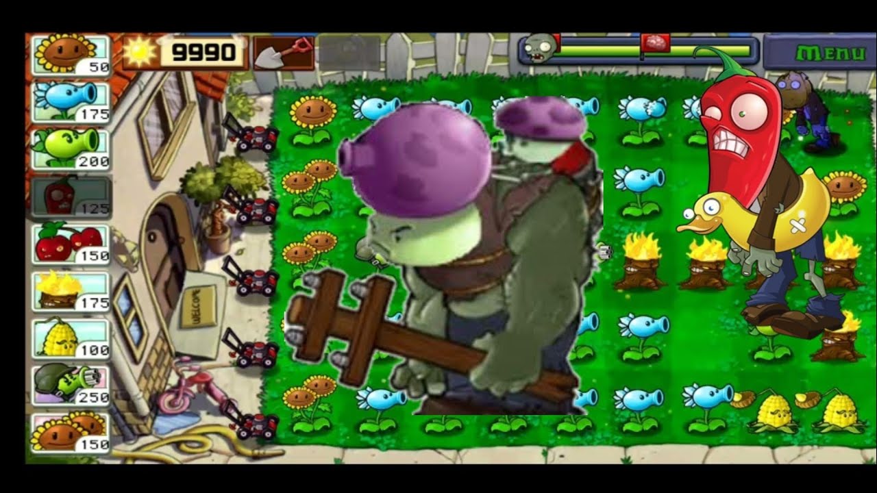 plants vs zombies (mini game) gameplay zombotany fullgame - YouTube
