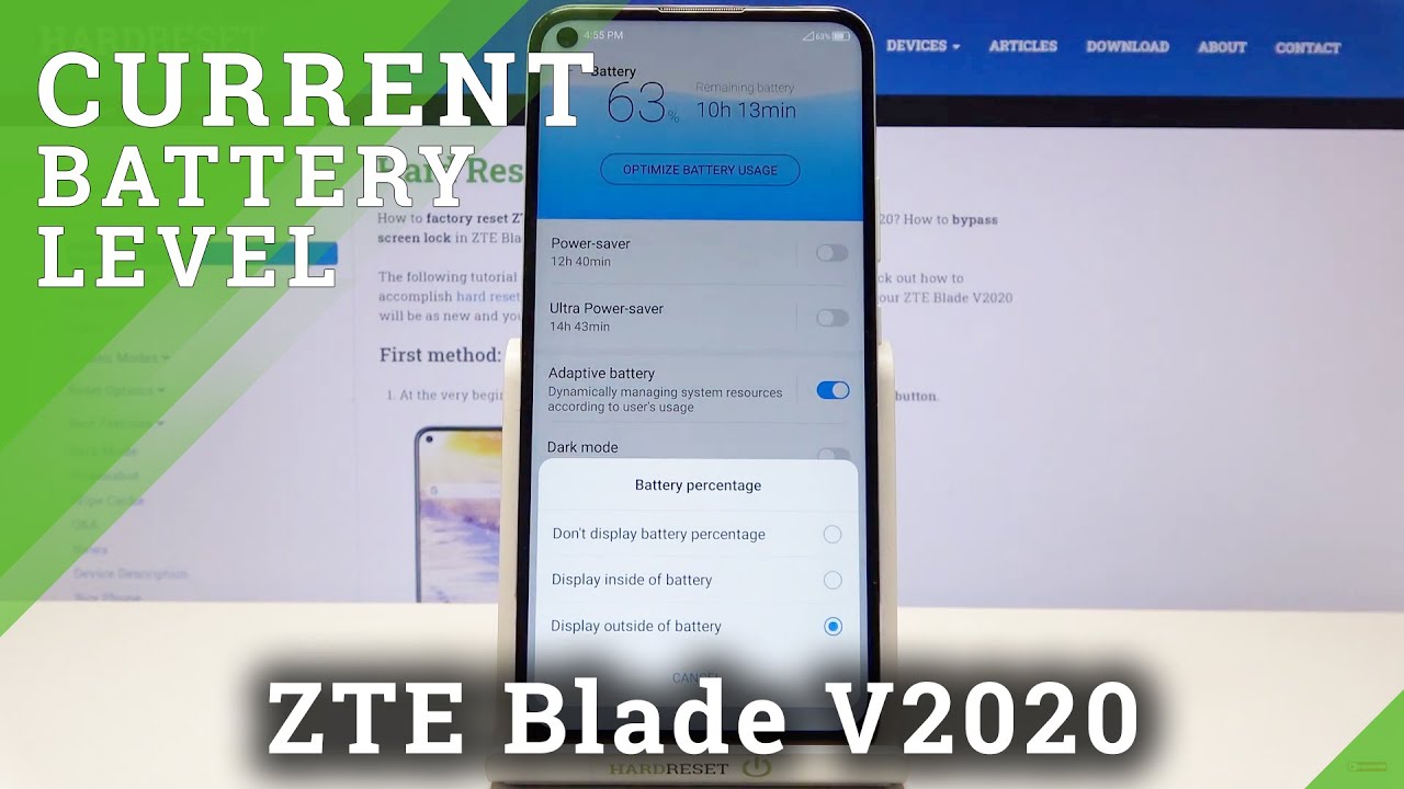 How to Show Battery Percentage in ZTE Blade v2020 – Show Battery Info ...