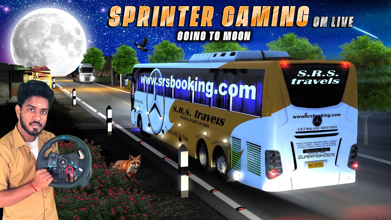 Night Travel With You😍 - Benz Bus Driving👨‍ ️| Sprinter Gaming on Live ...