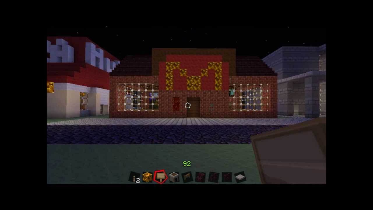 Minecraft Pizza hut + Mc'Donalds - YouTube