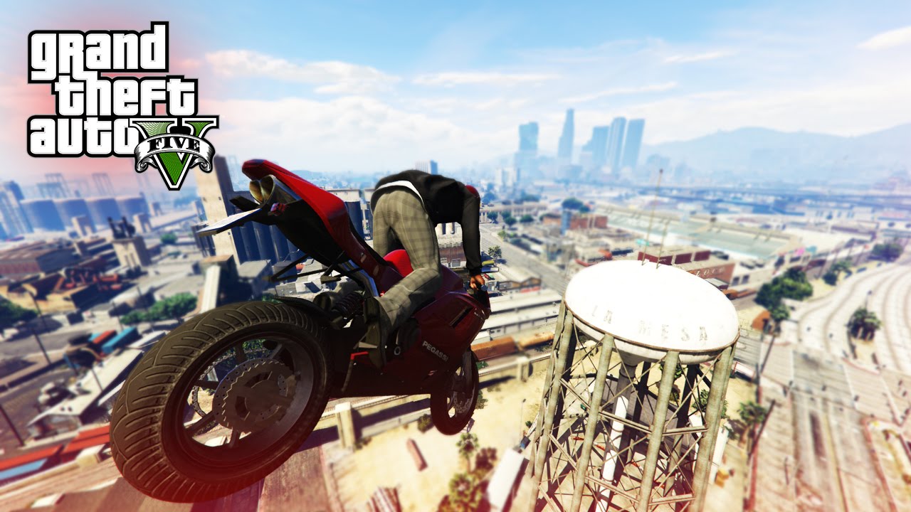 SICK MOTORBIKE STUNT! - (GTA V Stunts & Fails) - YouTube